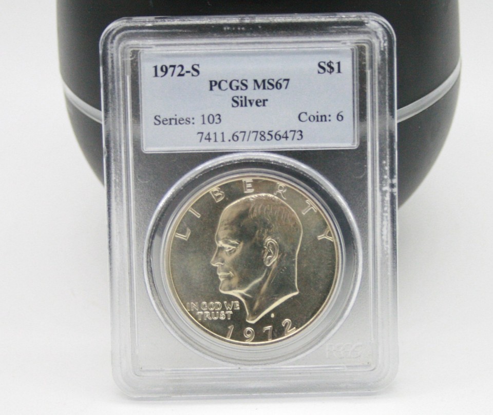 1972 S PCGS MS67 Eisenhower Silver Dollar 1776-1976 Commemorative | eBay