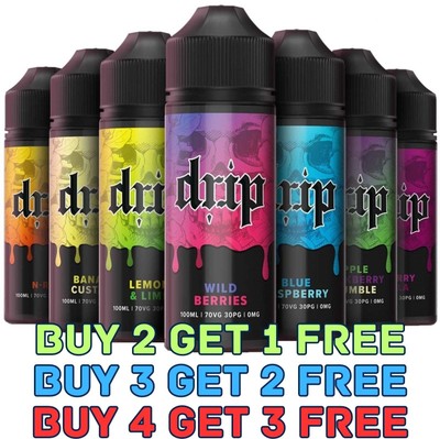 E-Liquid 100ml Vape Juice Premium 0mg Drip Max 70/30 VG/PG No Nicotine ...