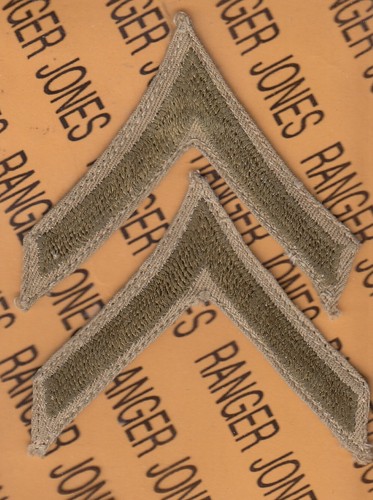 US Army World War II Private First Class PFC E-3 twill ~3" rank patch ...