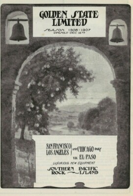 1907 SOUTHERN PACIFIC ROCK ISLAND RAILROAD Antique Print Ad GOLDEN ...