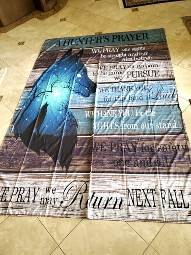 HUGE Wall Hanging Tapestry A HUNTER'S PRAYER Wolf Moon Stars Celestial NWOT | eBay