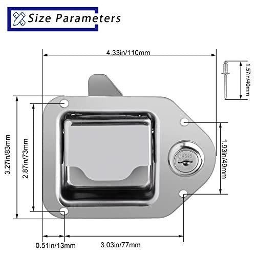 2 Pack Truck Tool Box Lock Replacement with Keys, Tool Box Latch ...