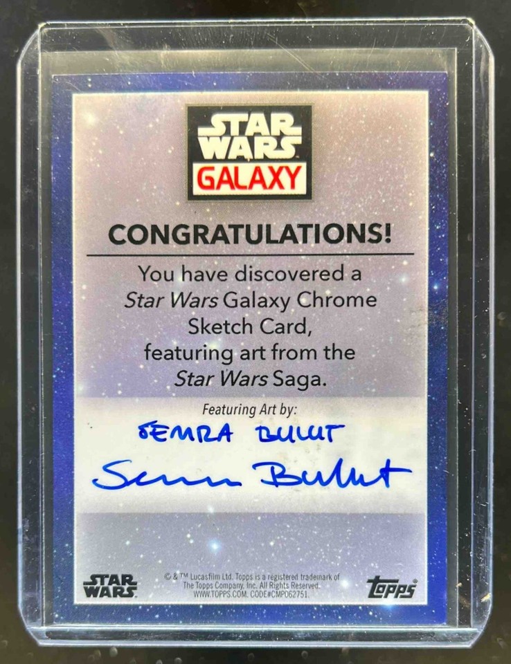 2025 Topps Chrome Star Wars Semra Bulut Sketch Darth Vader Auto Silver ...