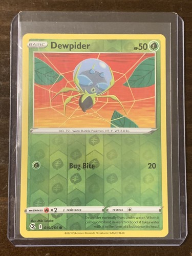SHIPS SAME DAY Pokemon Card Dewpider 019/264 Reverse Holo Basic Grass ...