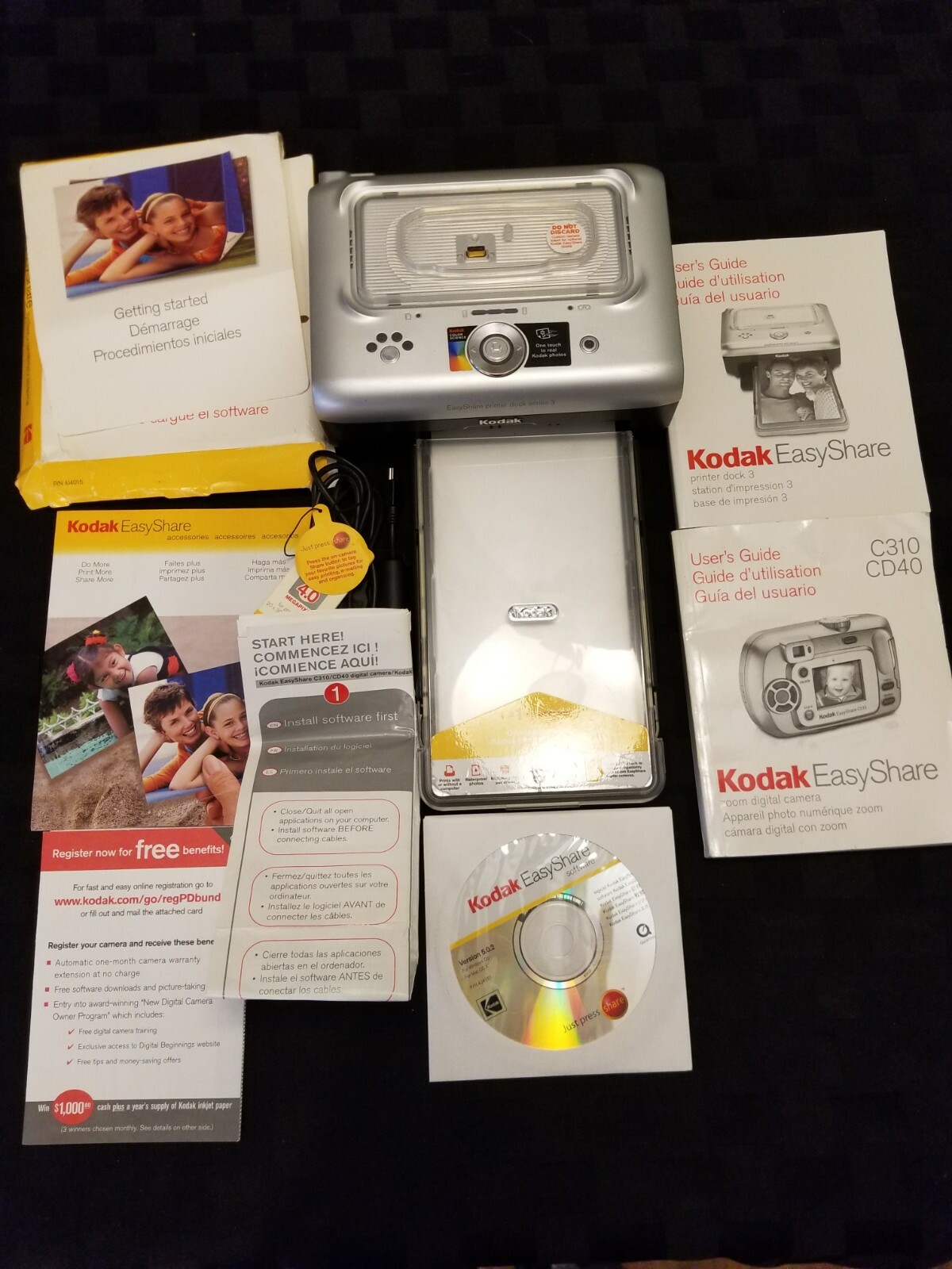 Kodak EasyShare printer dock series 3 with paper tray, plug, manual and CD 41778967515 | eBay