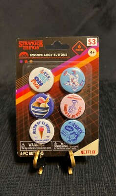 Stranger Things - Scoops Ahoy 6ct Buttons | eBay