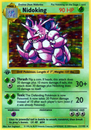 1x Nidoking - 11/102 - Holo Rare - 1st Edition Moderately Played ...