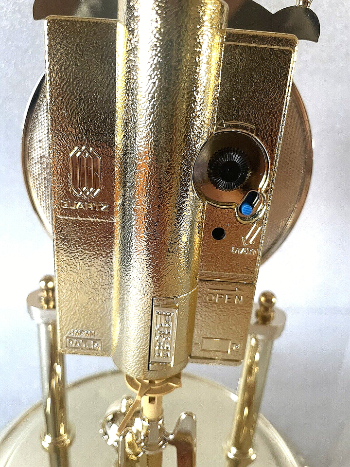 Vintage Elgin Glass Dome Rotating Pendulum Quartz Anniversary Clock ...