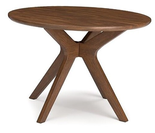 Lyncott Traditional Round Dining Room Table, Seats up to 4, Brown Light ...