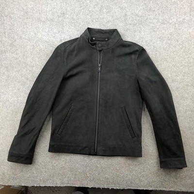 Thursday Leather Jacket Mens Small Black Moto Cafe Racer Athletic Fit ...