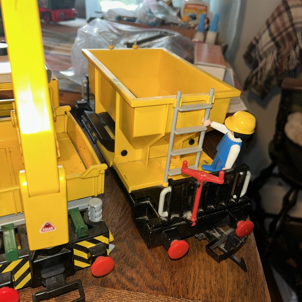 PLAYMOBIL 4053 Construction Work Atlas Train - (incomplete) with coal ...