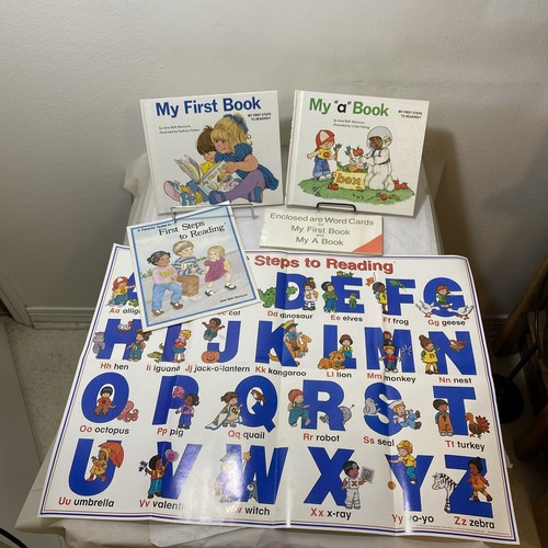 Vtg My First Steps To Reading 2 Books, Parent Guide, Word Cards Poster ...