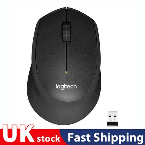 Logitech M330 Silent Plus Black Wireless Mouse 1000 DPI 90% Less Click ...
