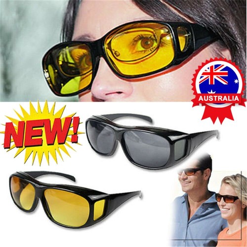 Optic Night Vision Driving Anti Glare HD Glasses UV Wind Protection ...