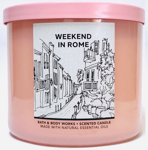 1 Bath & Body Works WEEKEND IN ROME Peach Large 3-Wick Scented Candle ...