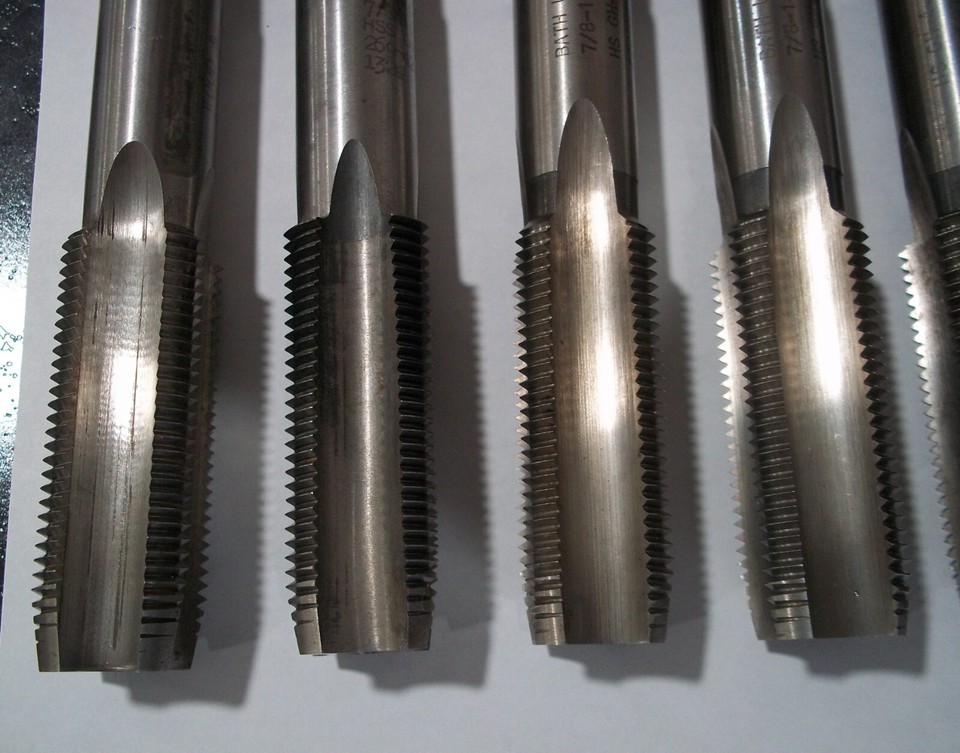 7/8" 14 NF GH4 RH Thread Tapered Plug Hand Tap 4 Flute HSS USA Made 9 ...