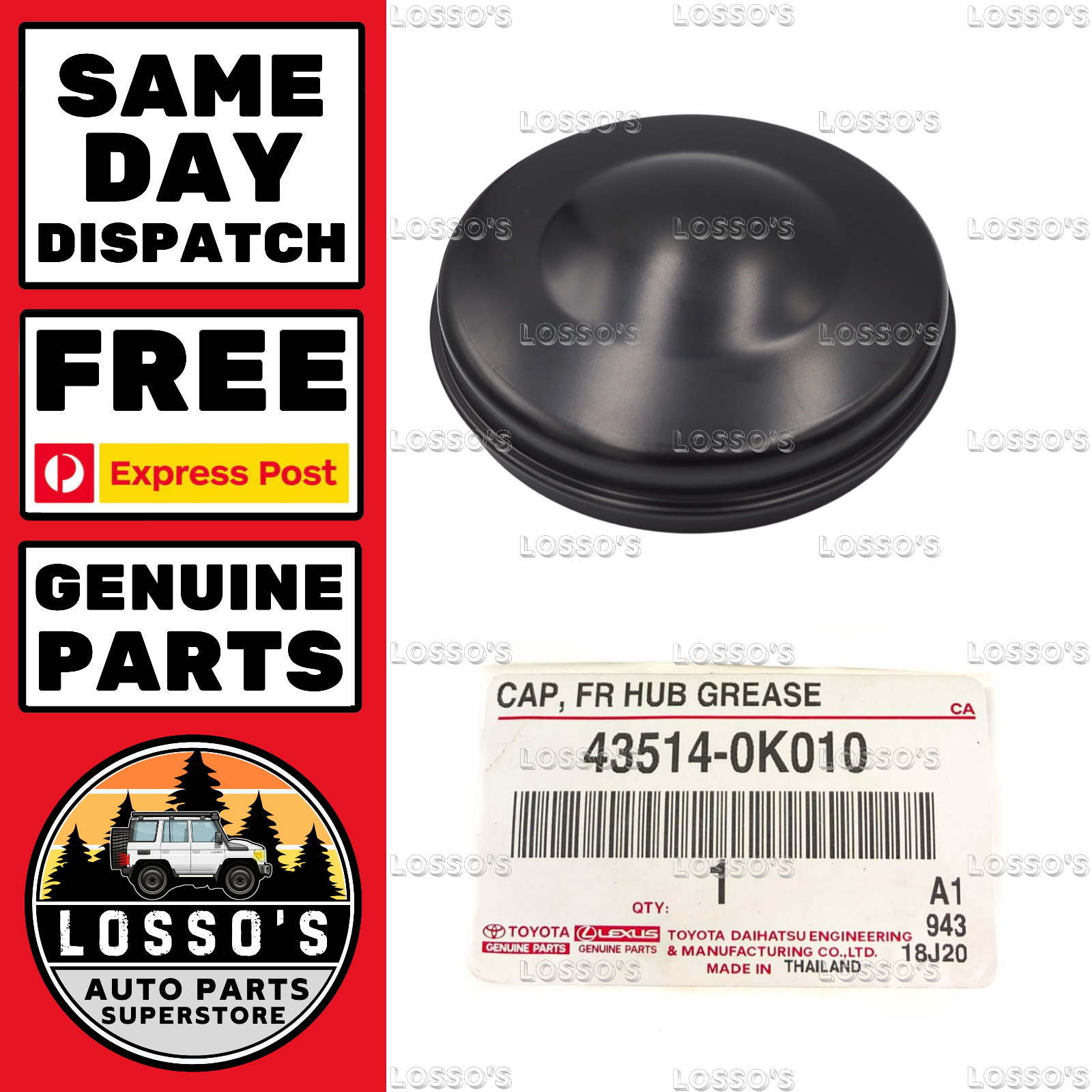Genuine Toyota 43514-0k010 Cap FR Hub Grease Eb082 for sale online ...