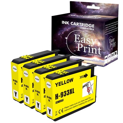 4PK 932XL 933 Yellow Ink Cartridge For Officejet 6100 6600 6700 7612 ...