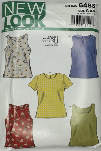 New Look 6483 Women’s Tops Sewing Pattern - Size 6-16 Uncut | eBay