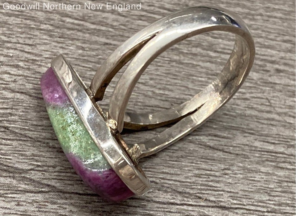 925 Sterling Silver Pink Green Ruby Zoisite Jewelry Ring Sz 11.5 US 1x1/2" 7.97g | eBay