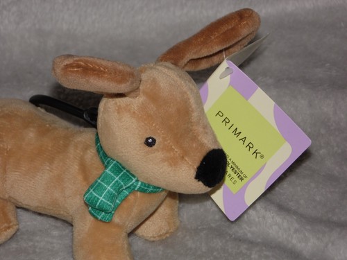 Primark puppy soft toy brown dog with plastic lead green collar | eBay UK