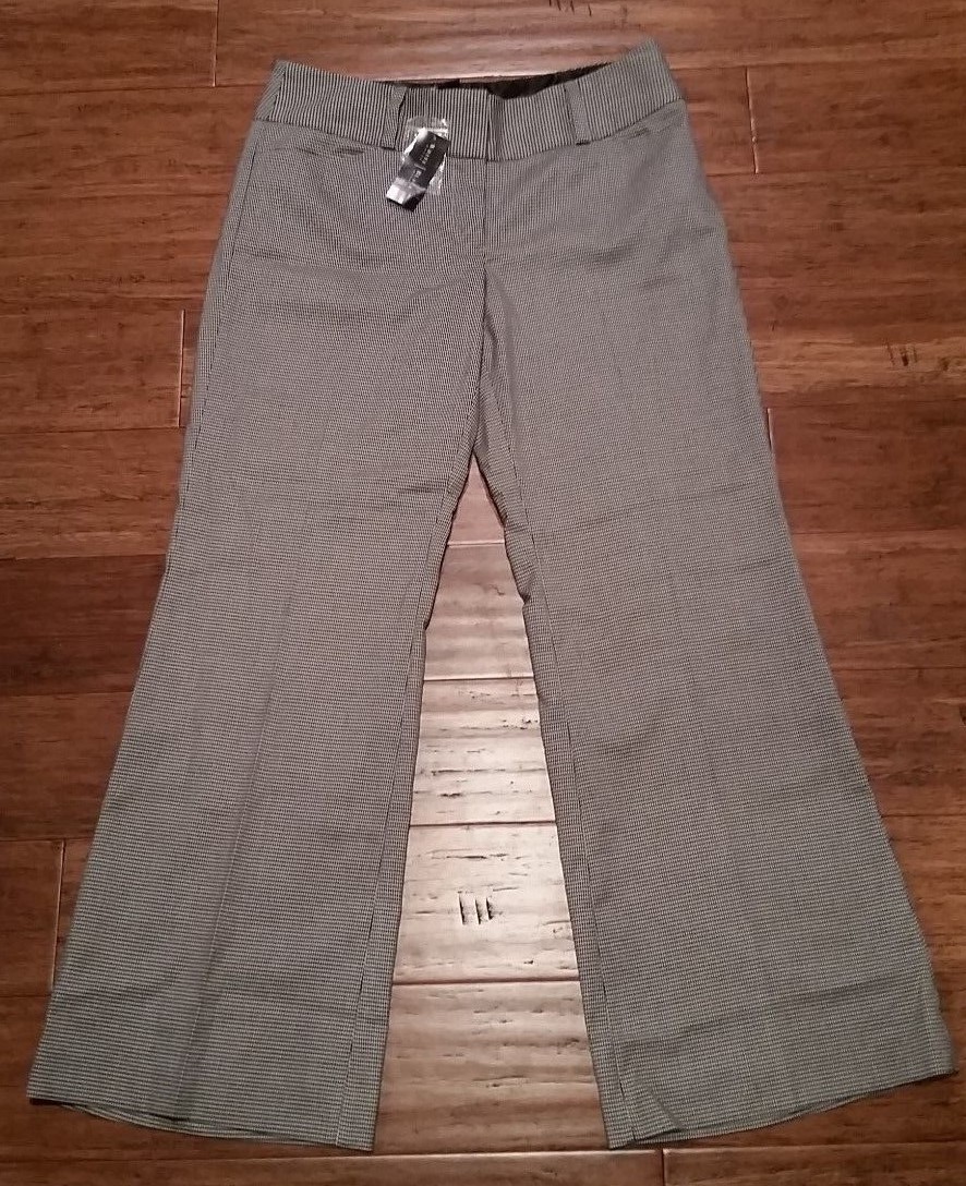 White House Black Market Houndstooth Flare Leg Pants Womens Size 4s