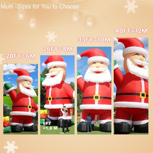 20FT 26FT 33FT Giant Inflatable Santa Claus Fit Outdoor Christmas ...