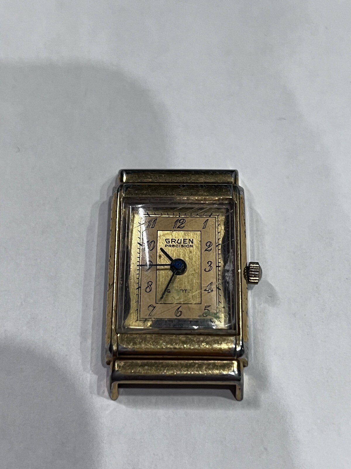 RARE VINTAGE GRUEN PRECISION QUARTZ WATCH GOLD TONE S… - Gem