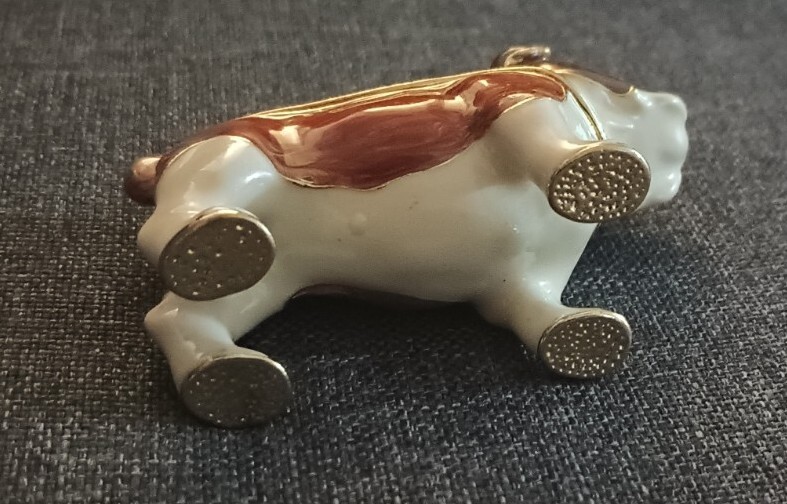 Vintage ENGLISH BULLDOG Jeweled Hinged Trinket Jewelry Mini Box ...