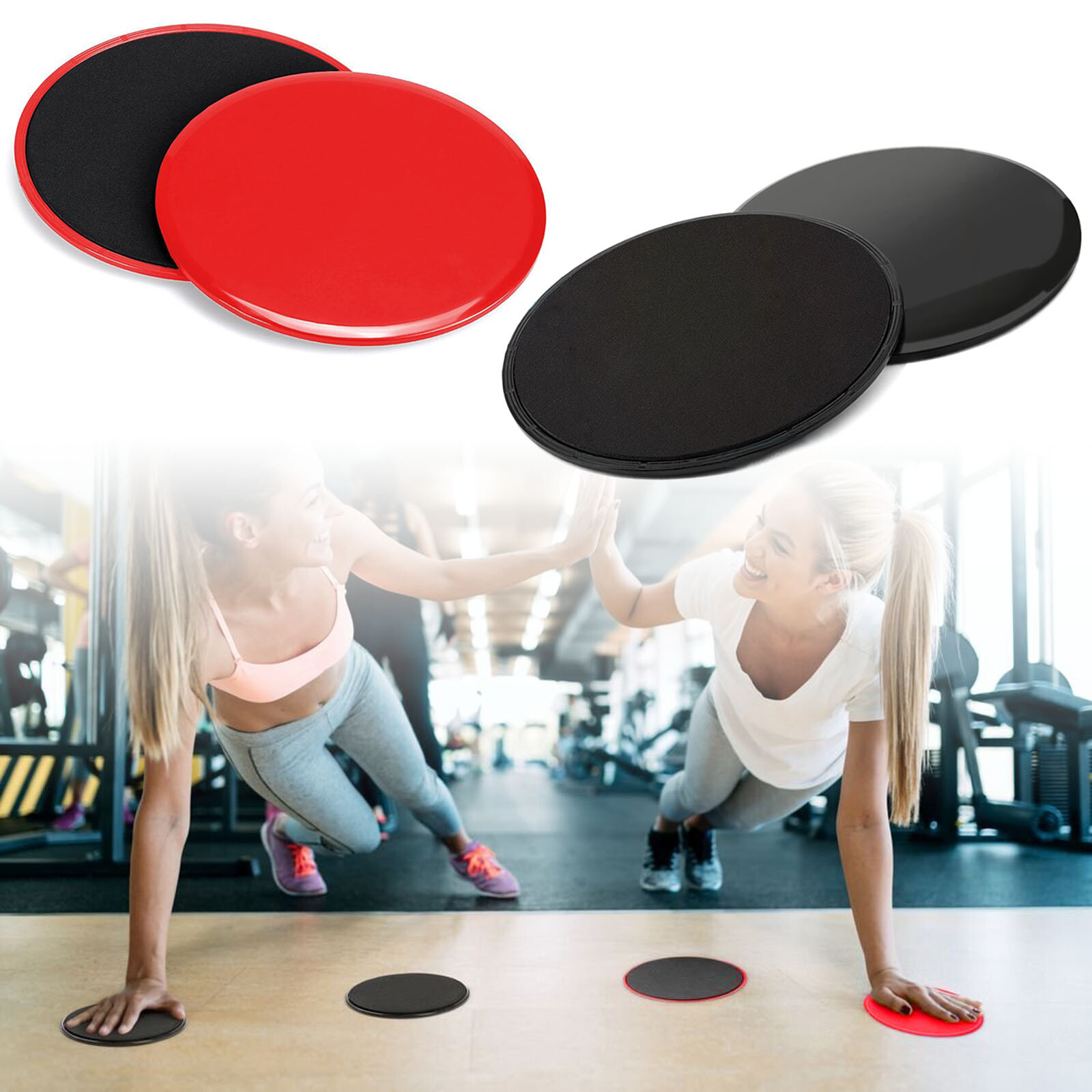 2x Gliding Sliding Discs Core Sliders Gym Yoga Fitness Exercise Workout ...