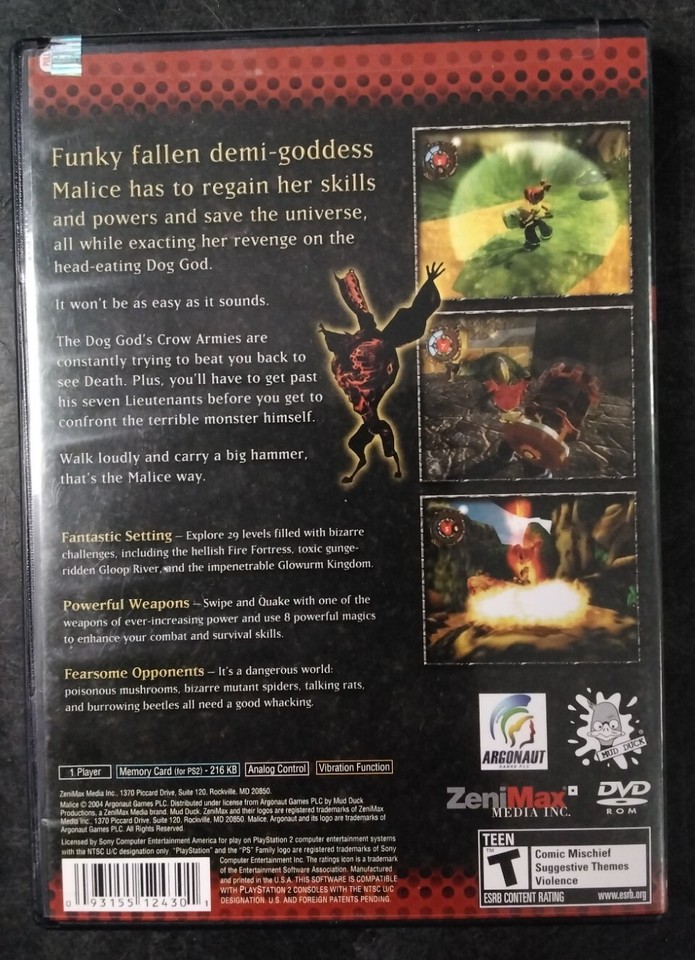 Malice (Sony PlayStation 2, PS2 2004) 20626714433| eBay