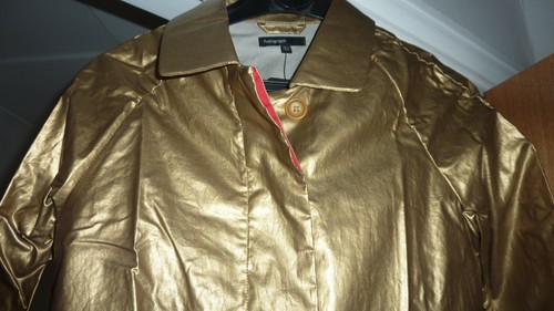 MARKS & SPENCER AUTOGRAPH M&S METALLIC GOLD RAINCOAT COAT MAC AGE 12 ...