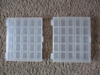 Sewing Bobbins Storage Cases (x 2) 2 Pack 25 Slots Each Empty Bobbin ...