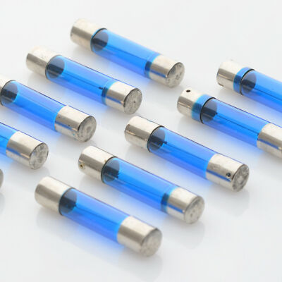 10 x Fuse Lamp 8V 300mA 2,4W 6x30mm / Lampen Pilotlampen Lamps BLUE ...