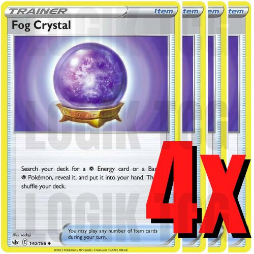 4x Fog Crystal 140/198 x4 - Chilling Reign - Pokemon TCG - Playset - NM ...