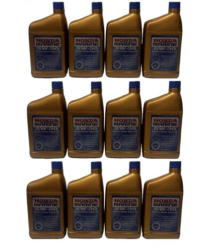 12 PACK! Honda Marine SAE 5W30 4-Stroke Outboard Engine Oil Quart 08207 ...
