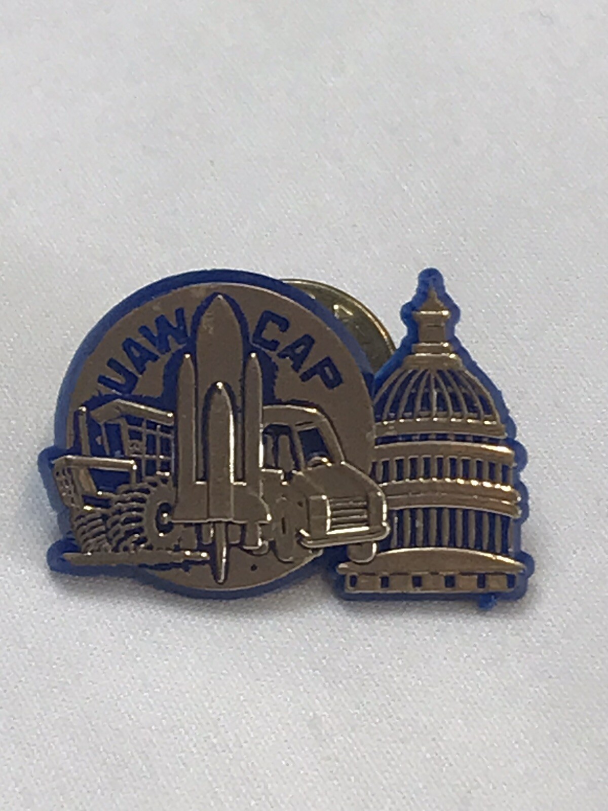 Vintage UAW United Auto Workers Cap Pin Estate Sale EUC | eBay