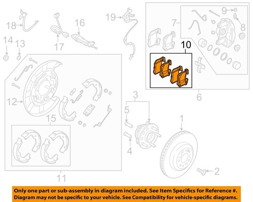 KIA OEM 2018 Stinger Brake-Rear-Disc Brake Pads 58302J5A50 | eBay