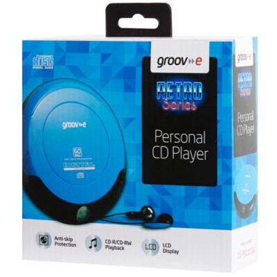 GROOV-E RETRO SERIES PERSONAL PORTABLE CD PLAYER WALKMAN - BLUE ...