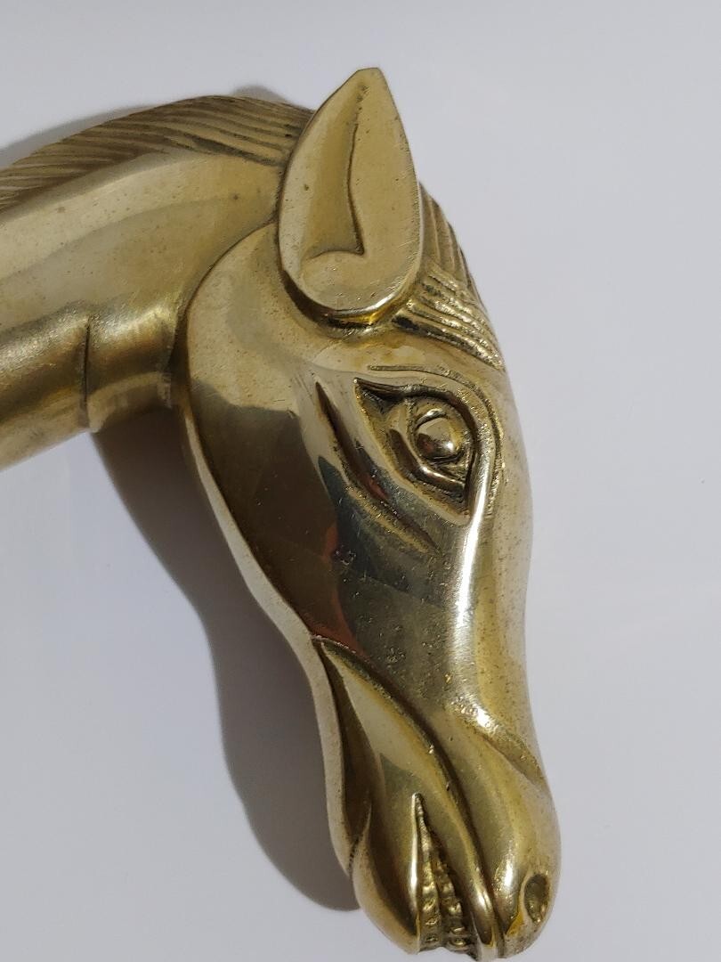 Solid Brass Horse Head walking cane handles - Gem