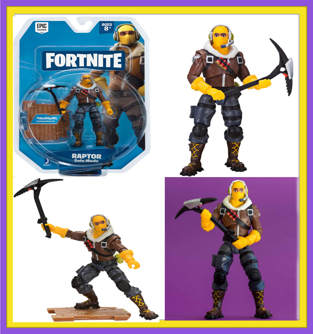 Authentic Fortnite Solo Mode Action Figure And Accessories Pack "Raptor ...