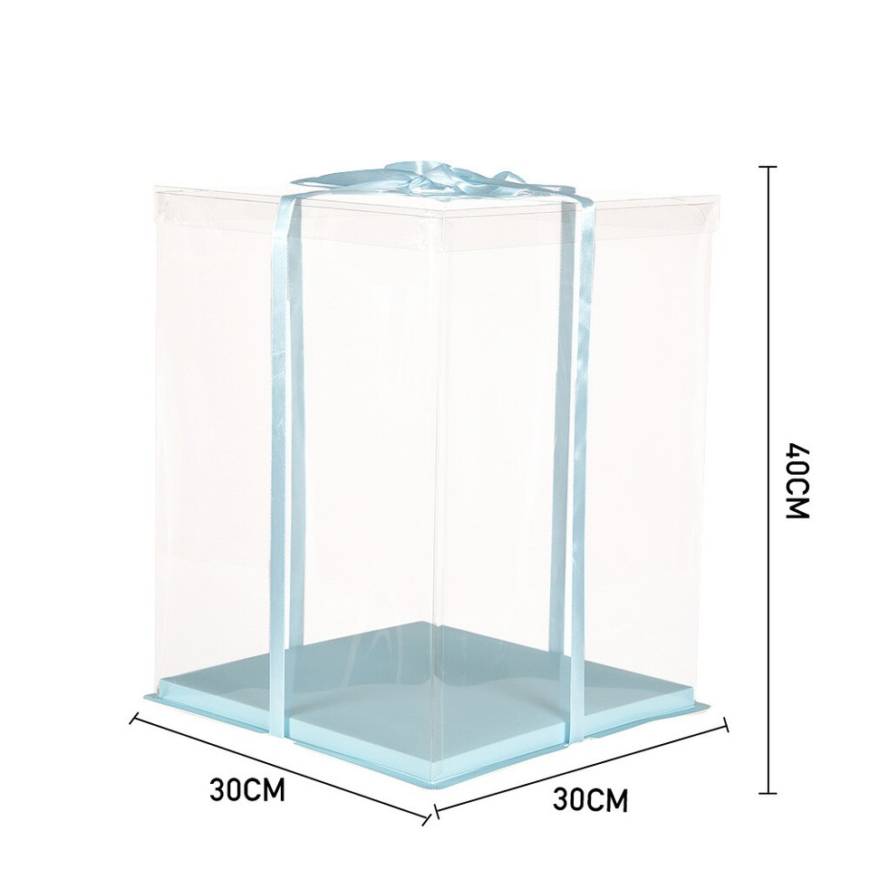 Large Clear PVC Gift Cake Boxes Present Packaging Transparent Box ...