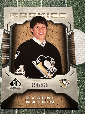 2006-07 SP Game Used EVGENI MALKIN Rookie #149 958/999 Penguins | eBay