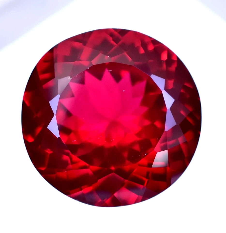 Natural 16.50 Ct Red Ruby Round Cut EGL Certified Loose Gemstone with ...