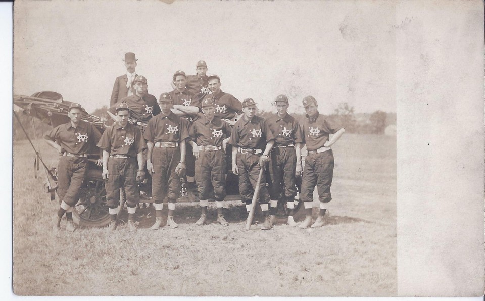 1910s RP POSTCARD MAXIMO OHIO/OH STARK COUNTY BASEBALL TEAM W/QUILTED ...