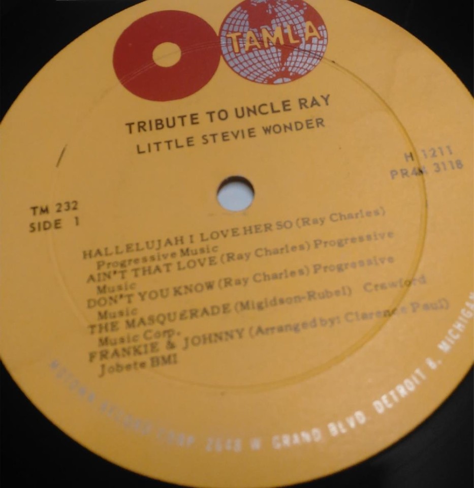 Little Stevie Wonder– Tribute To Uncle Ray 1963 Mono Tamla Clarence ...
