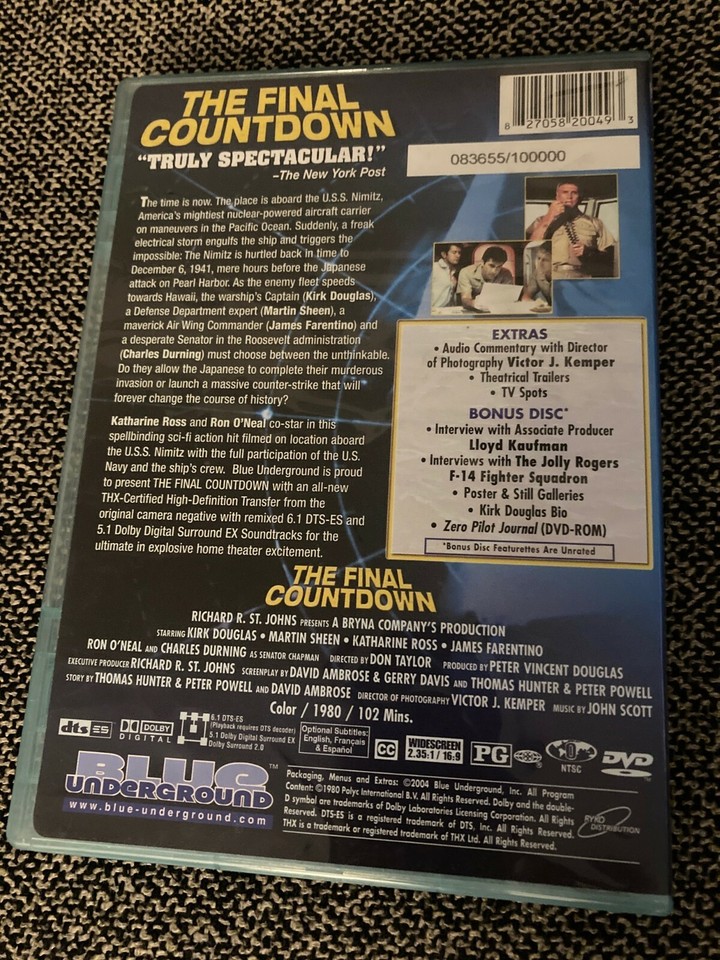 The Final Countdown {DVD, 2004, 2-Disc Limited Edition} Lenticular 3-D ...