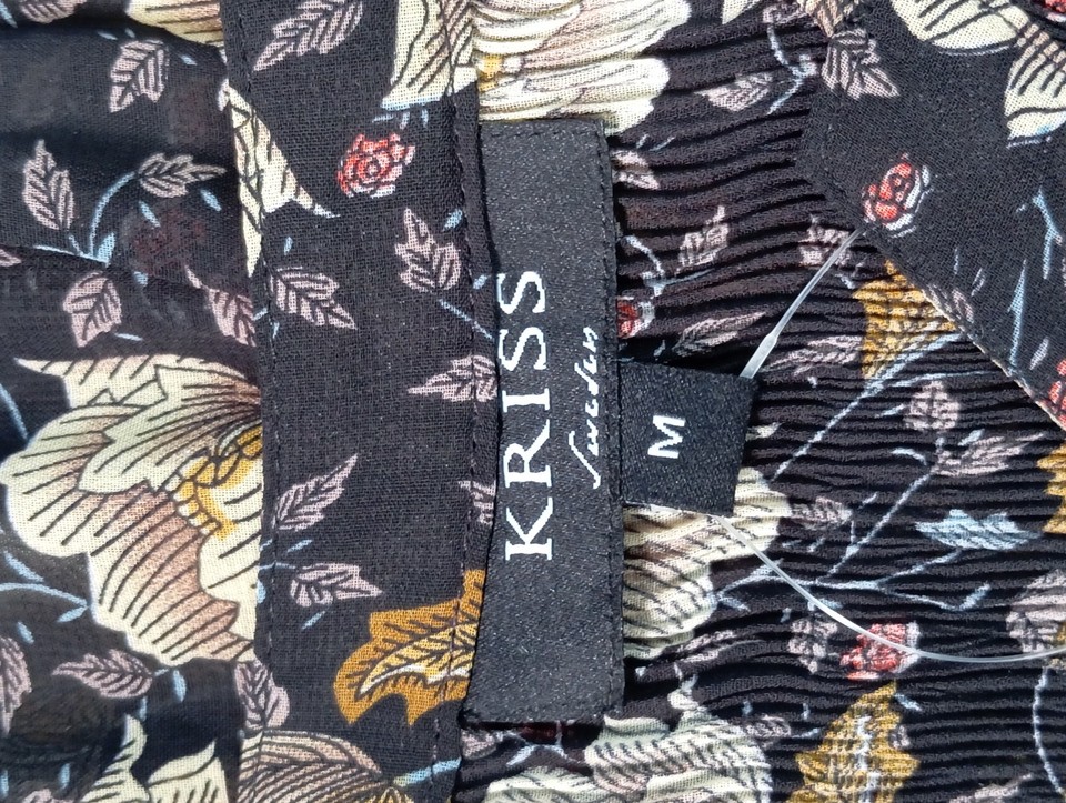 Kriss Sweden Bluse Damen M 38 Schwarz Blumenmuster Bohemian Vintage | eBay.de