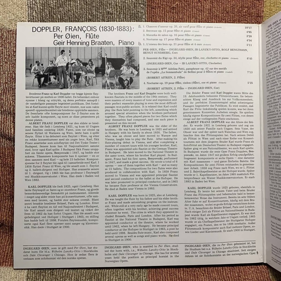 Lp Bis Lp-146 Doppler Brothers Music For Flute And Piano Vol.3 Pale ...