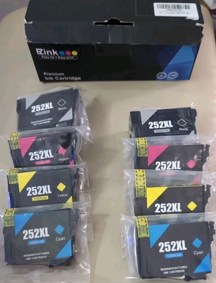 T252XL 8-Pack Ink Cartridges For Epson WorkForce WF-3640 7710 7620 7720 ...